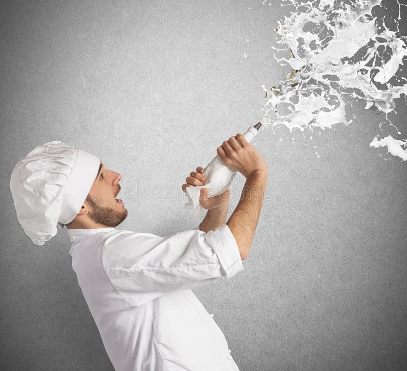 Chef splash cream stock photo. Image of creativity, craftsmanship ...