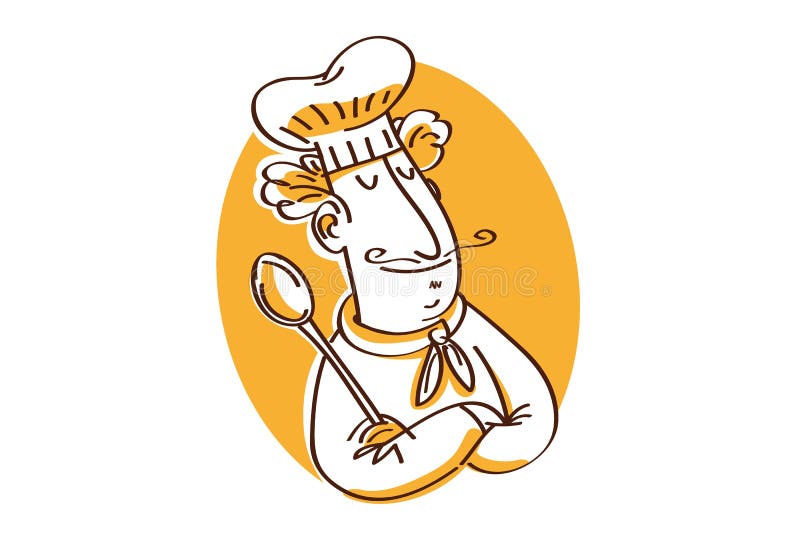 Chef with spoon stock vector. Illustration of cuisine - 24261165