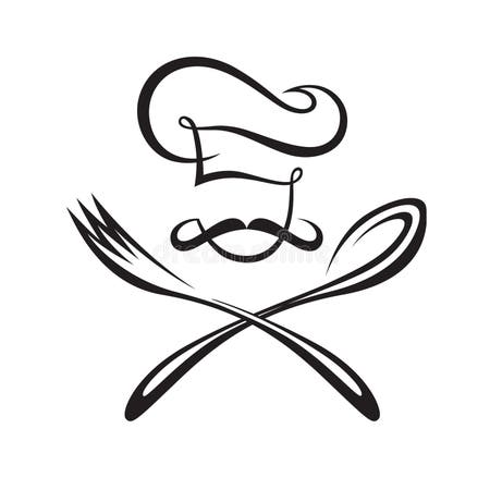 Chef with spoon and fork stock vector. Illustration of kitchen - 38816621