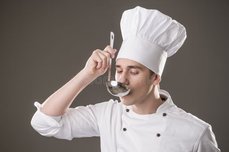Chef with a spoon stock image. Image of industry, restaurant - 35969225