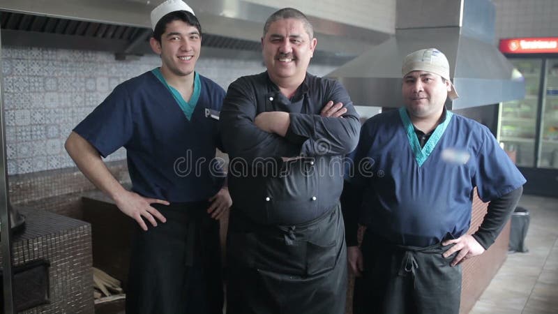 Chef Standing with His Team and Talks. Stock Footage - Video of ...