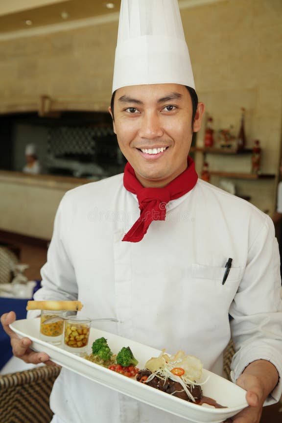 Chef Standing at Restaurant Stock Image - Image of expression, chef ...