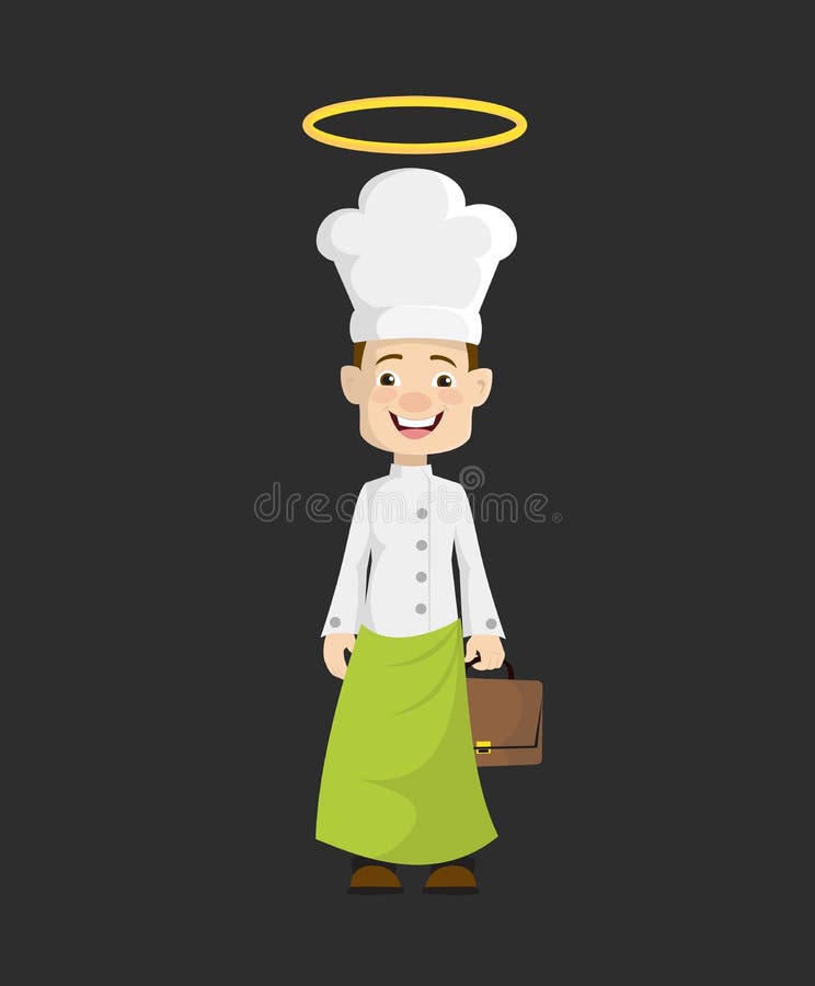 Chef - Standing and Smiling Stock Vector - Illustration of hobby ...