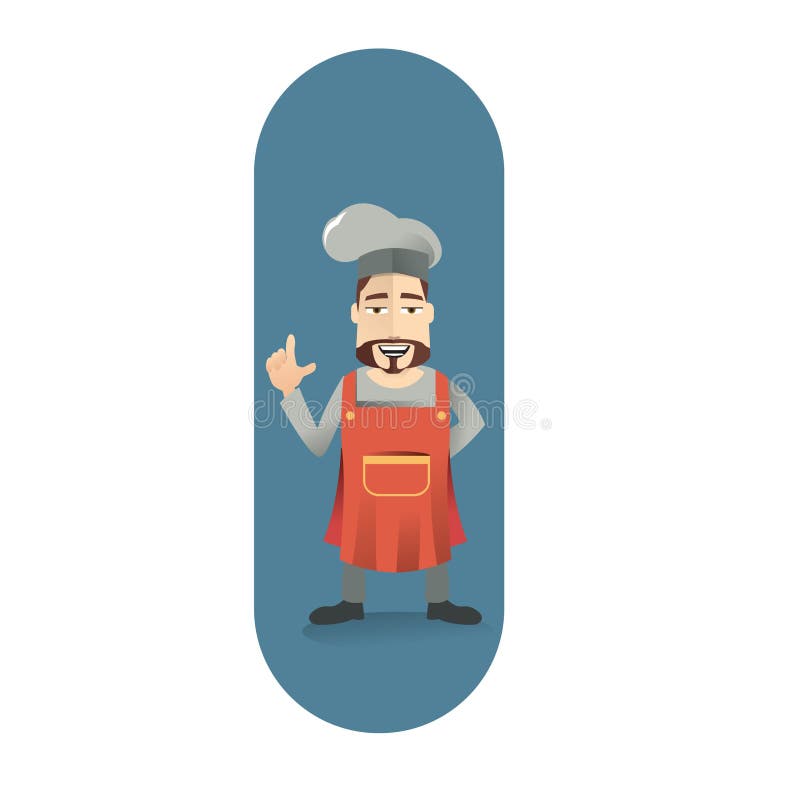 Chef Standing. Vector Illustration Decorative Design Stock Vector ...