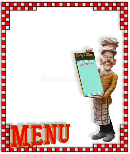 Chef Statue with Blank Menu Stock Illustration - Illustration of dinner ...
