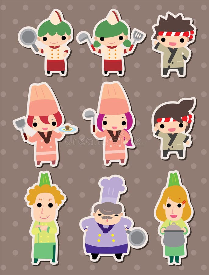 Chef stickers stock vector. Illustration of breakfast - 26922223