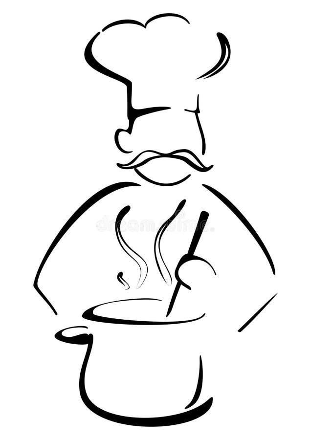Chef Stirring Pot Clipart