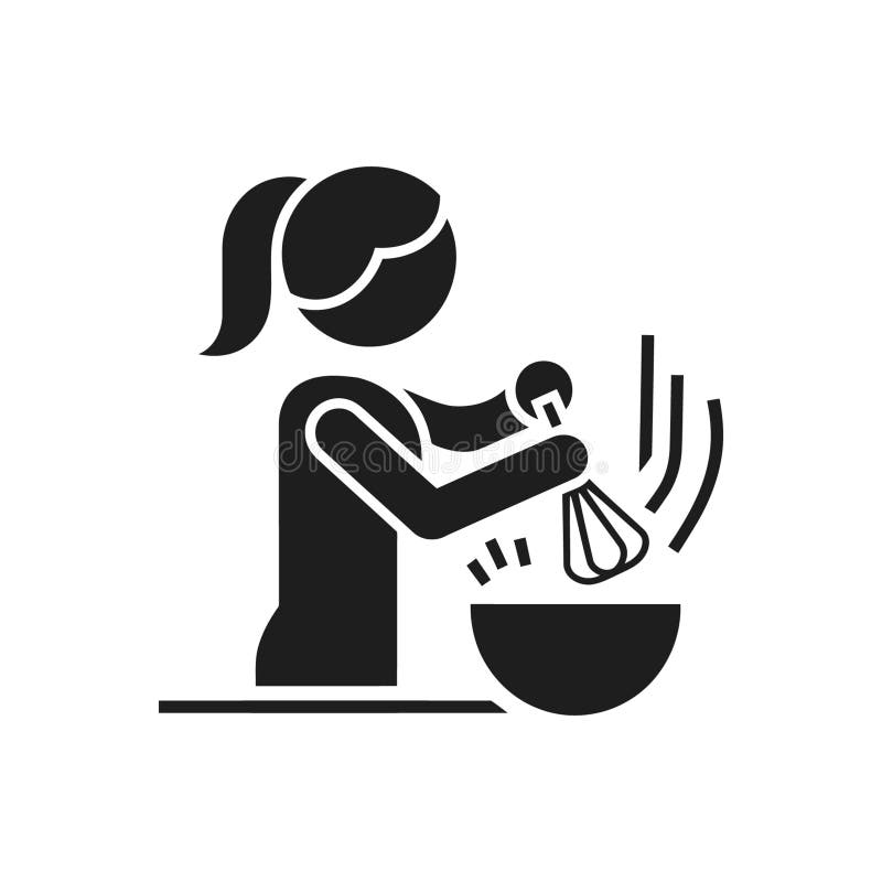 Chef stirring icon stock illustration. Illustration of sign - 361857193