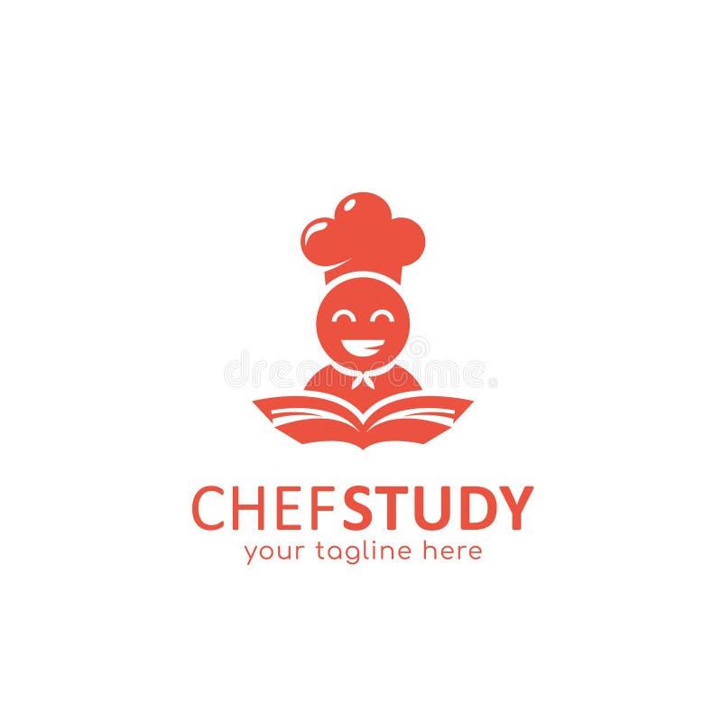 Chef Study Logo Food Cooking Education Logo with Chef Reading a Book ...