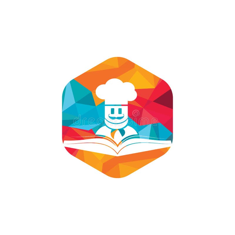 Chef Study Logo Food Cooking Education Logo with Chef Reading a Book ...