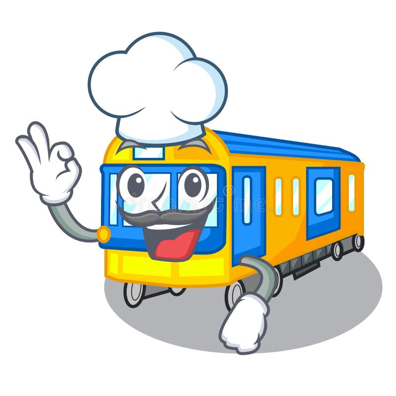 Chef Subway Train Toys in Shape Mascot Stock Vector - Illustration of ...