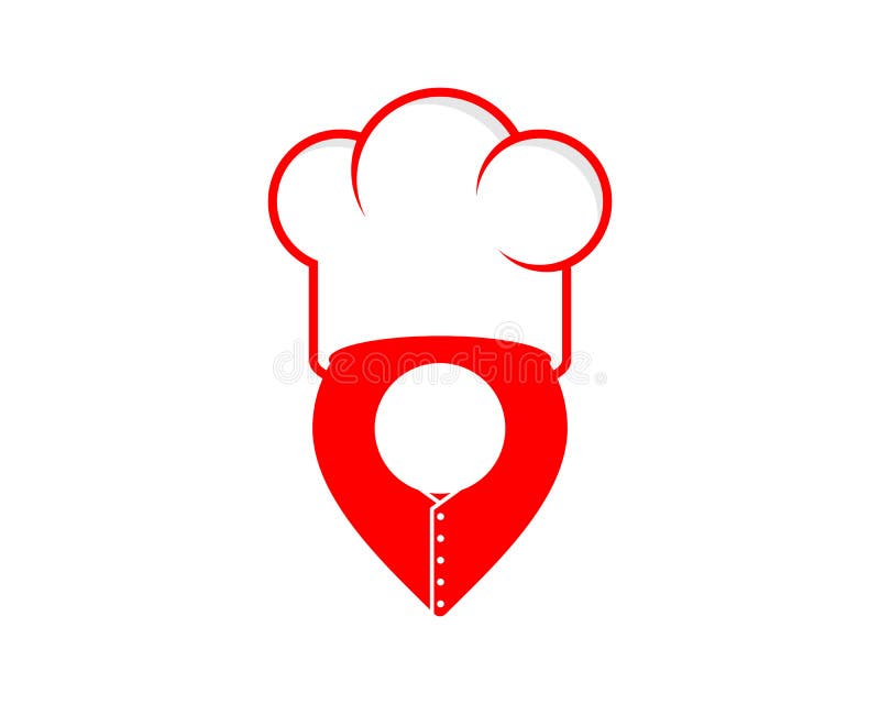 Chef Suit with Pin Location Shape Logo Stock Vector - Illustration of ...