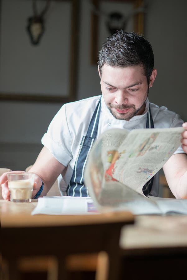 Chef taking a break stock image. Image of food, occupation - 76153485