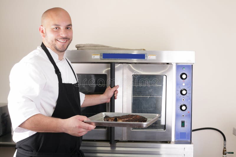 Chef Taking His Freshly Baked Rib-eye Steak Stock Photo - Image of chef ...