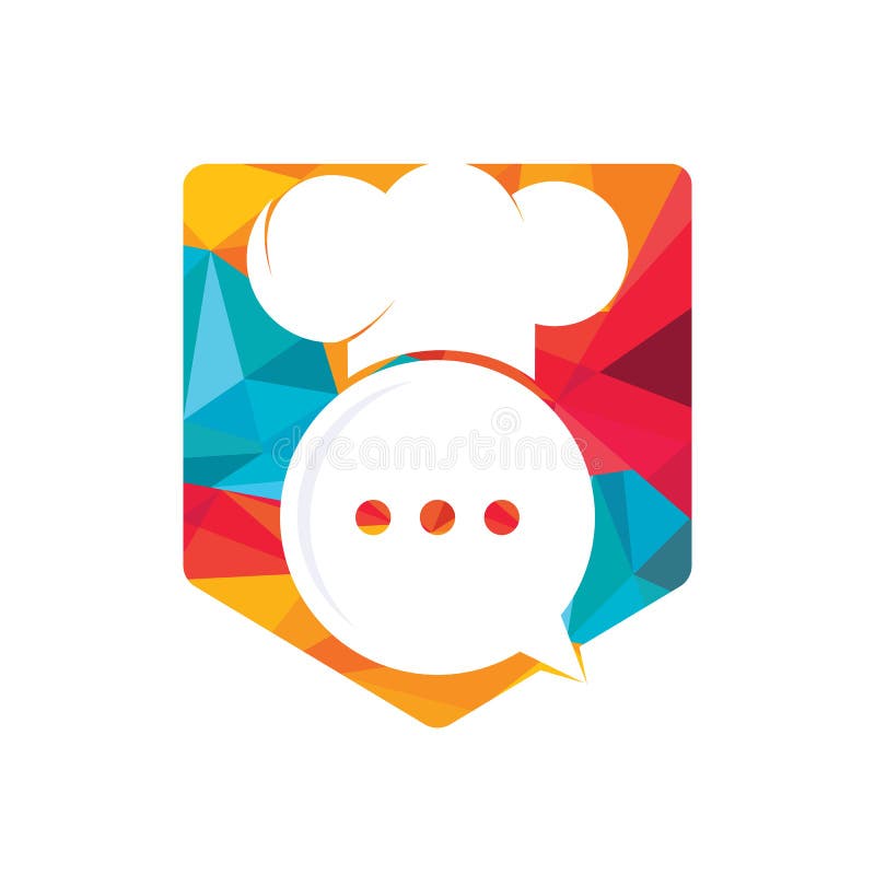 Chef Talk Vector Logo Design. Illustration of Hat Cooker and Chat ...