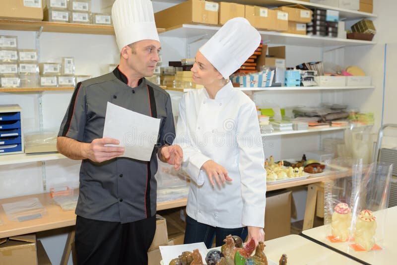 Chef Team in Restaurant Kitchen Working Together Stock Image - Image of ...