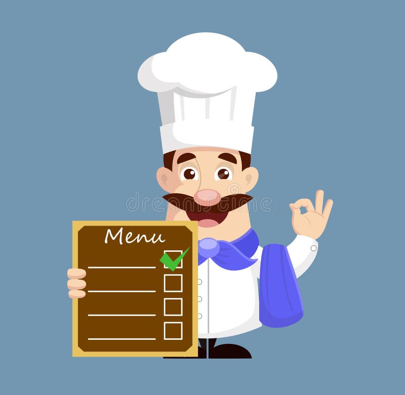 Chef Cartoon with Menu Vector Illustration Design Stock Vector ...