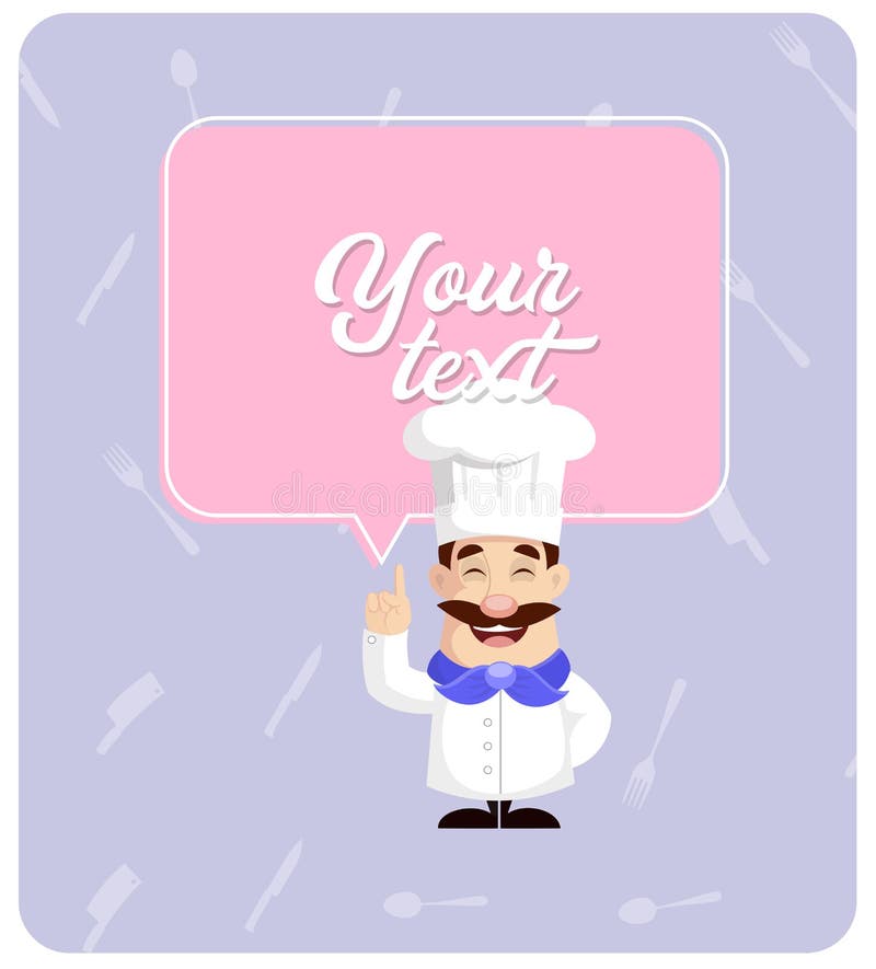 Chef with Text Banner Vector Illustration Stock Vector - Illustration ...