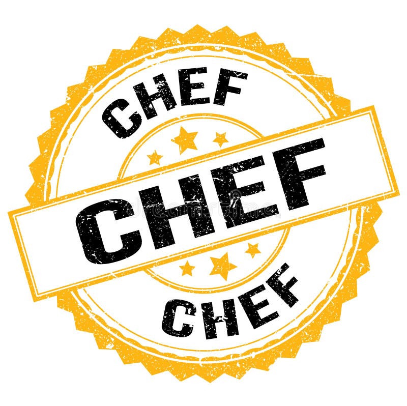 CHEF Text on Yellow-black Round Stamp Sign Stock Illustration ...