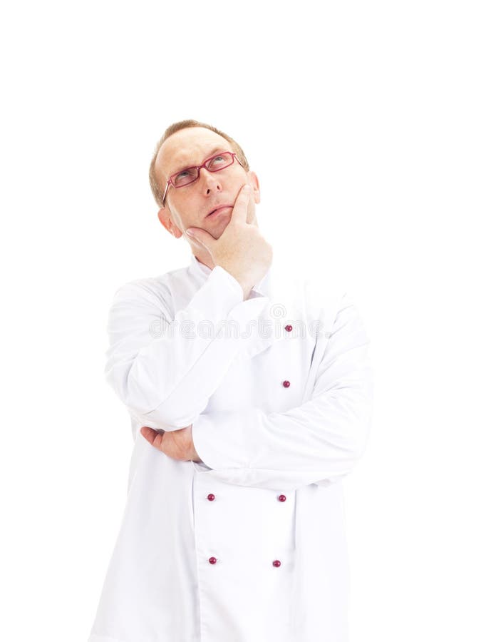 Chef thinking about recipe stock image. Image of adult - 30396867