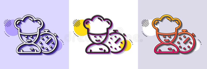 Chef Time Line Icon. Chief-cooker Sign. Halftone Dotted Pattern. Vector ...