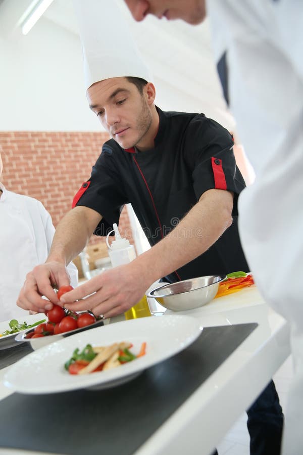 Chef Training Students in Cooking Class Stock Image - Image of recipe ...