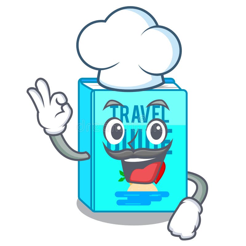 Chef Travel Guide Book Isolated in Cartoon Stock Vector - Illustration ...