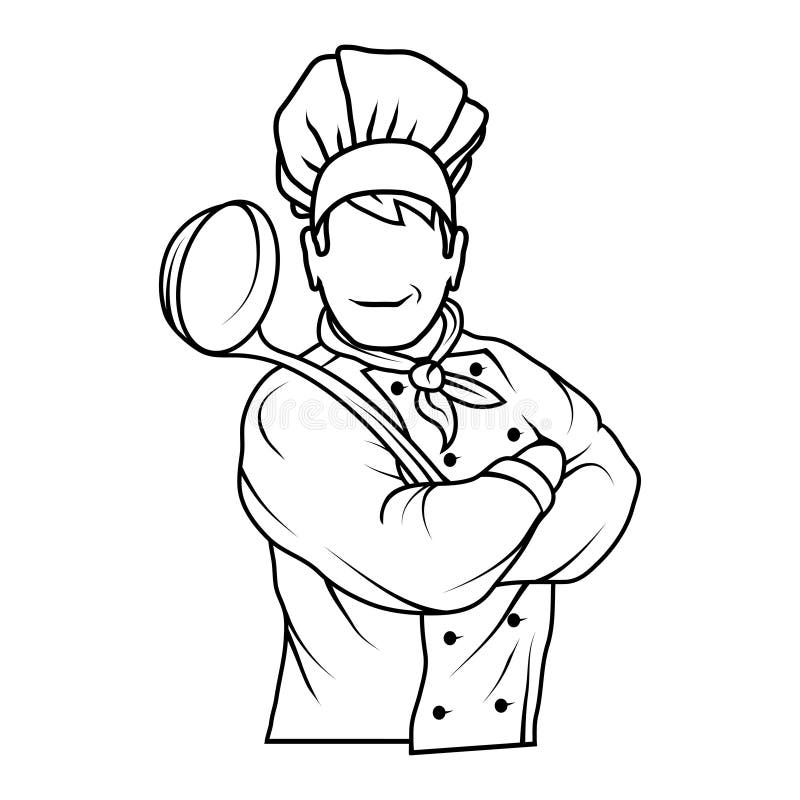 Chef in uniform. Cook logo stock vector. Illustration of food - 109095355