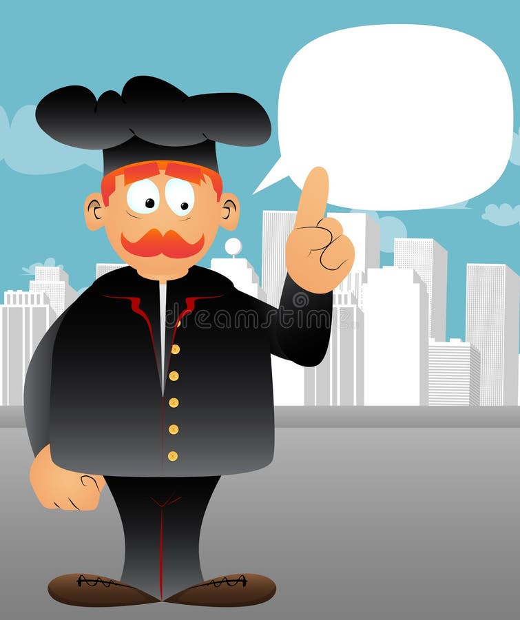 Chef in Uniform Making a Point. Vector Illustration Stock Vector ...