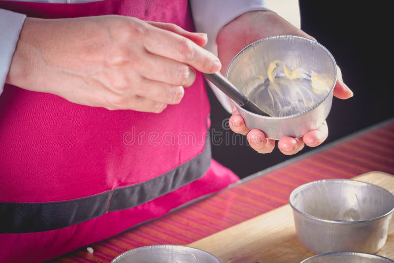 Chef using pastry brush stock photo. Image of home, hands - 59911370