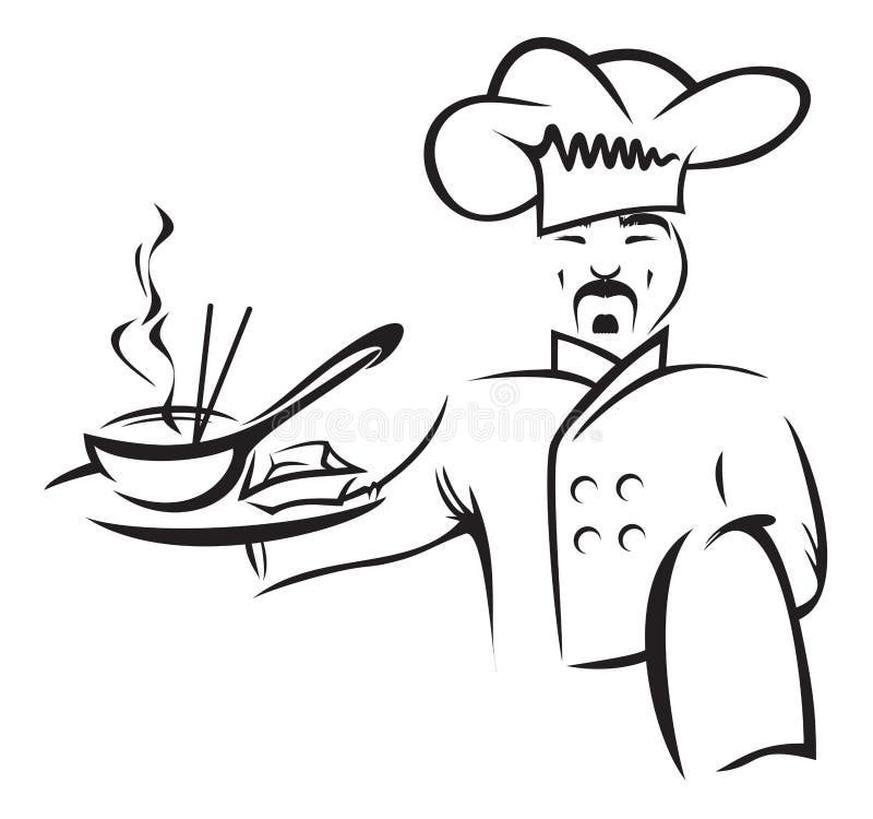 Vector Stylized chef stock vector. Illustration of vector - 12749329