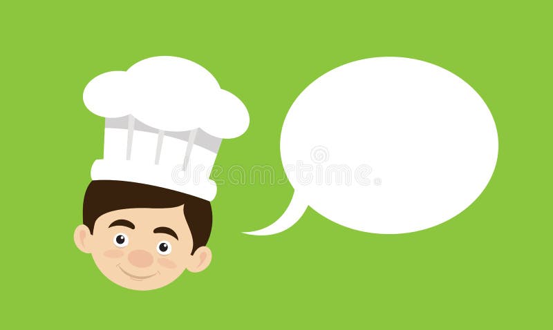 Chef Vector Illustration Design - with Speech Bubble Stock Illustration ...
