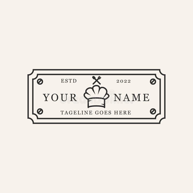 Chef Vintage Line Logo Vector Stock Vector - Illustration of logotype ...