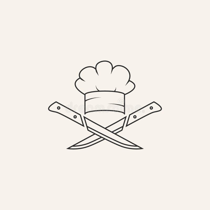 Chef Vintage Line Logo Vector Stock Vector - Illustration of fork ...