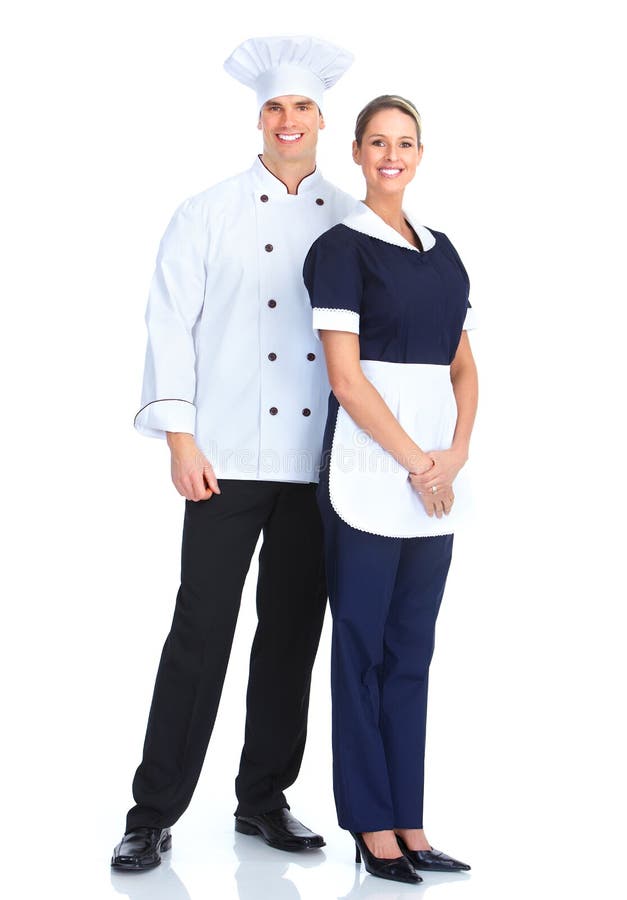 Chef and waitress stock image. Image of isolated, woman - 18548533