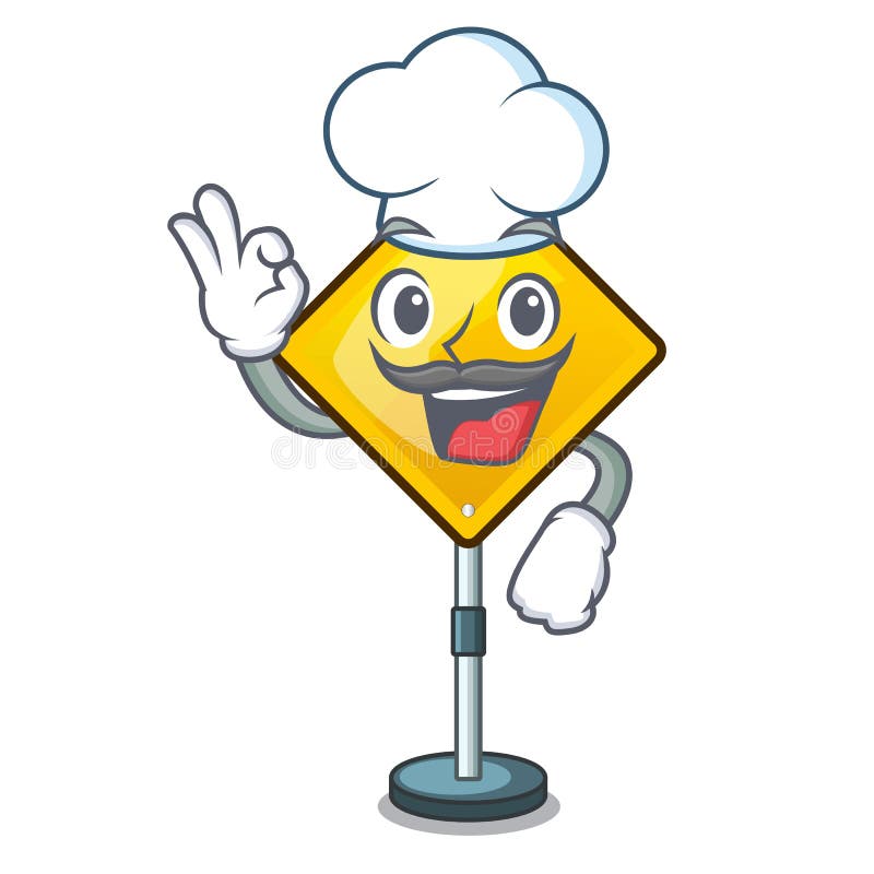 Chef Warning Attention Sign Shaped Character Exclamation Stock Vector ...