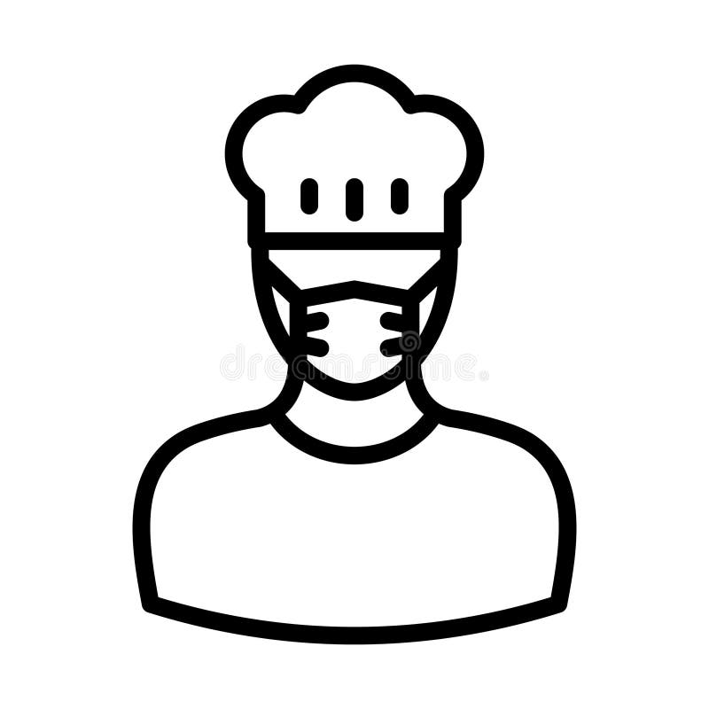 Chef Wearing Mask Vector Icon Which Can Easily Modify or Edit Stock ...