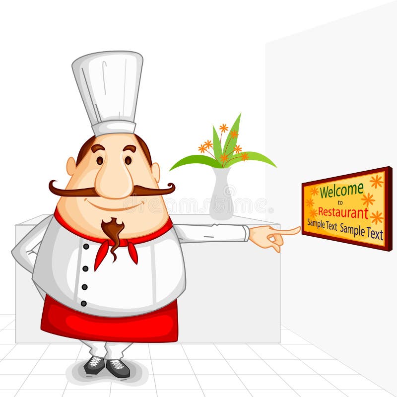 Chef Welcoming in Restaurant Stock Vector - Illustration of occupation ...