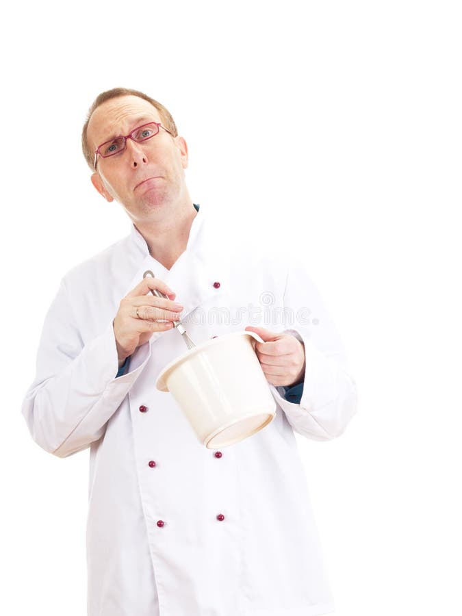Chef with whisk and bowl stock photo. Image of information - 30396852