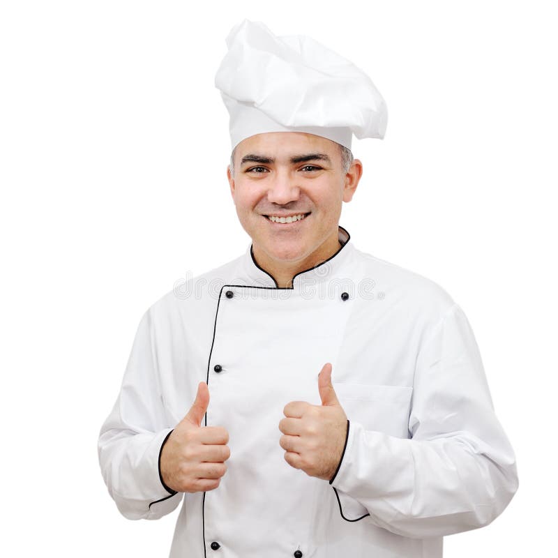 Smiling Chef Isolated on White Background Stock Image - Image of ...