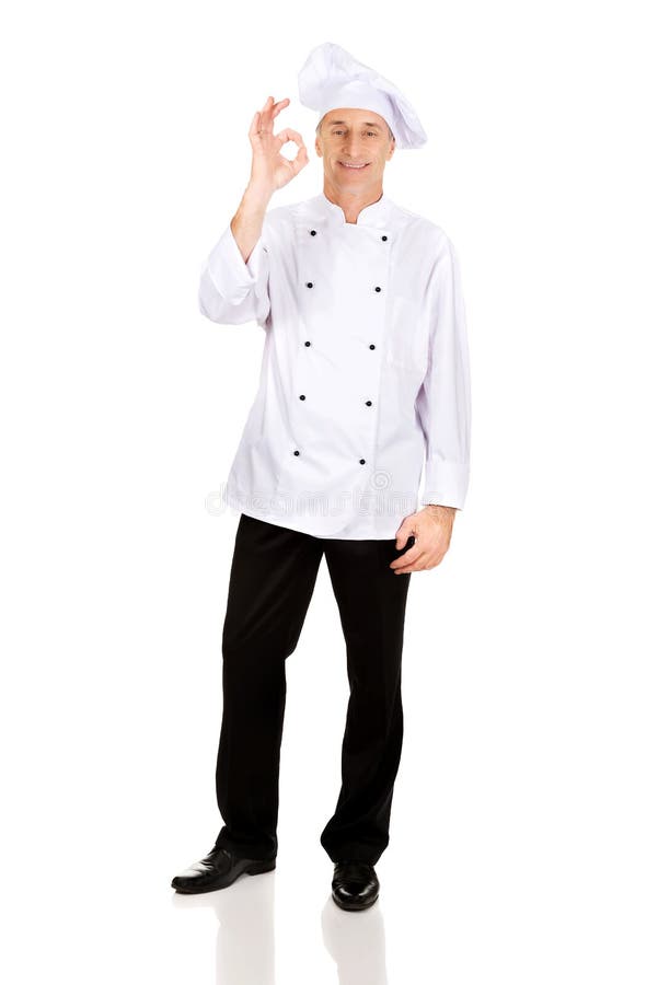 Chef in White Hat with Perfect Sign Stock Photo - Image of industry ...