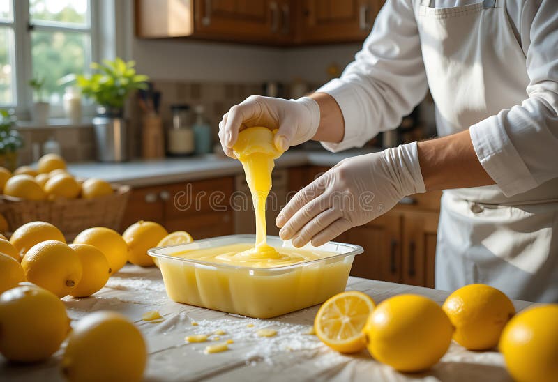Chef Preparing Homemade Lemon Curd in a Kitchen. Generative AI Stock ...