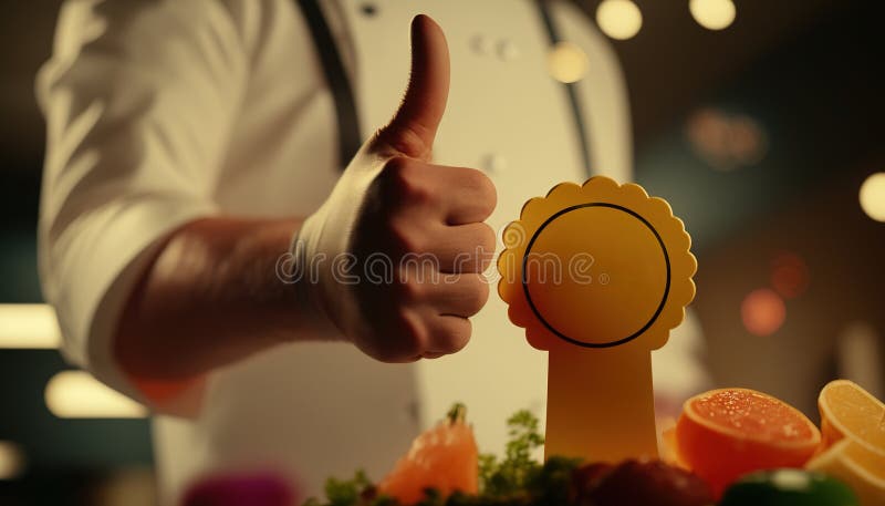 Chef in White Uniform Shows Like Approval Gesture. Stock Illustration ...