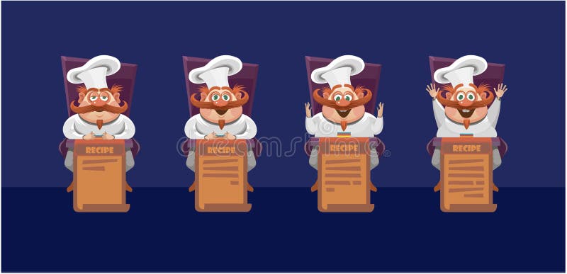 Chef Who Comes Up with a Recipe in the Kitchen Stock Illustration ...