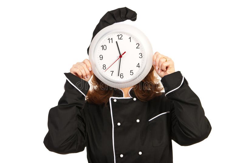 Chef with Clock Giving Thumb Up Stock Photo - Image of adult, clock ...