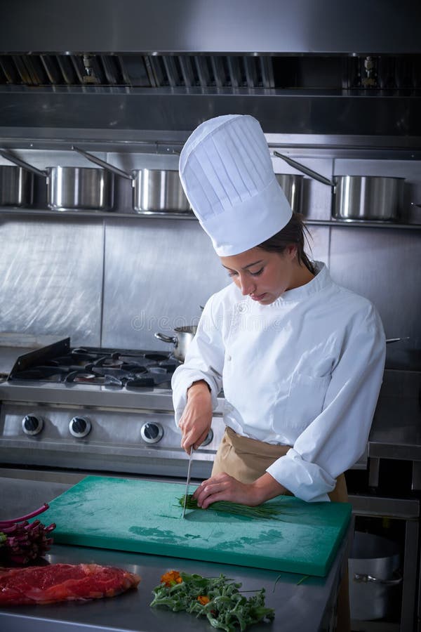 Chef Woman Portrait in the Kitchen Stock Image - Image of beautiful ...