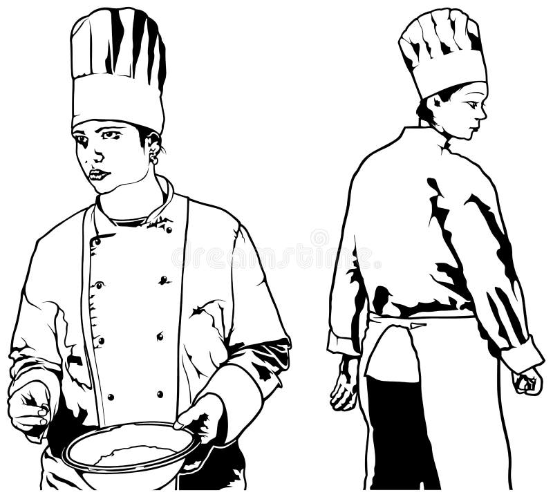 Woman Chef Outline Stock Illustrations – 1,141 Woman Chef Outline Stock ...