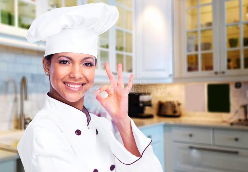 Chef woman. stock photo. Image of girl, face, present - 89845350