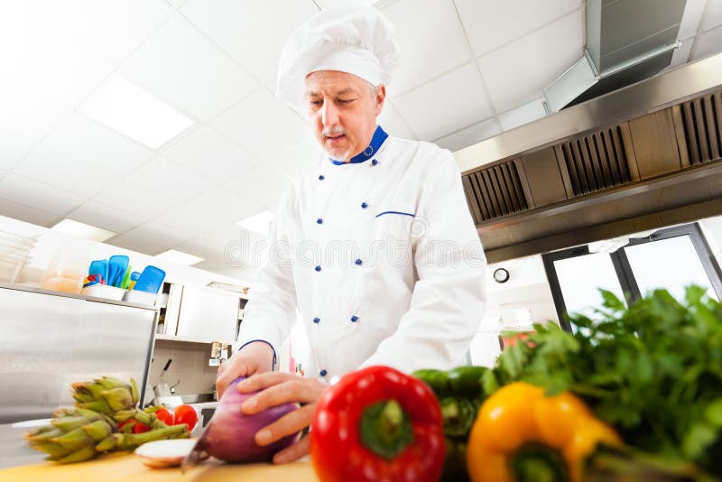 Chef at work stock image. Image of cook, people, vegetables - 38212457