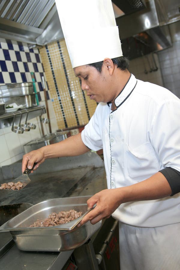 Chef at work stock photo. Image of work, staff, beef, restaurant - 7574464